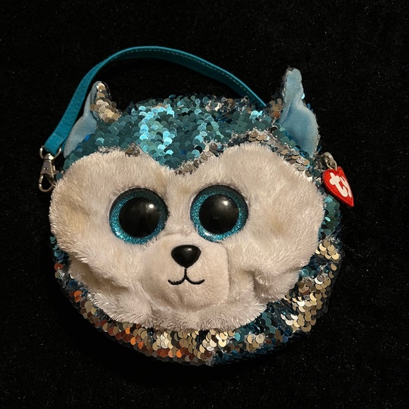 Ty | Accessories | Ty Blue And Silver Husky Sequin Purse | Poshmark